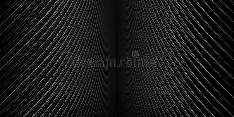 Pinnate Black Fold Wide Generative Op Art Background Stock Vector ...