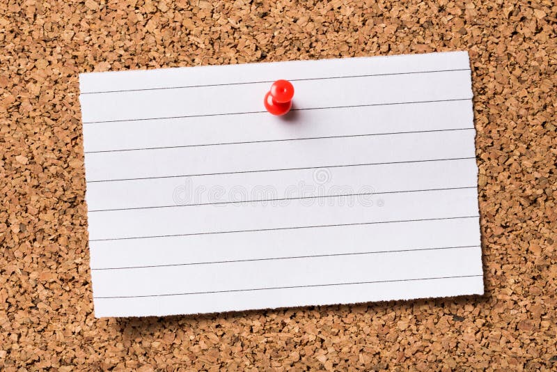 Pinned Blank Paper Note on Cork Board Stock Image - Image of memo ...