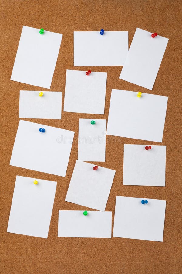 Pinned Blank Paper Note on Gray Background Stock Image - Image of ...