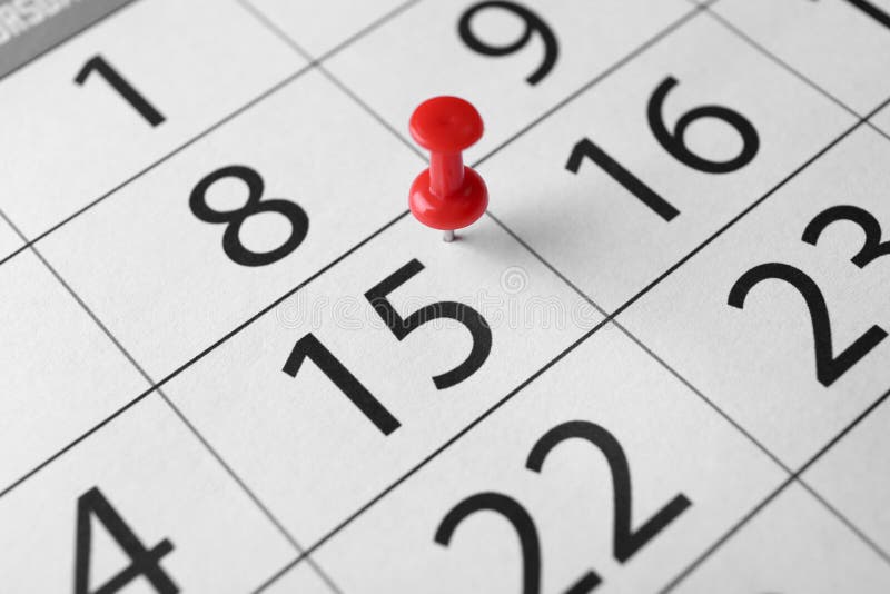 Pinned Date on Calendar. Deadline Concept Stock Image - Image of pinned ...