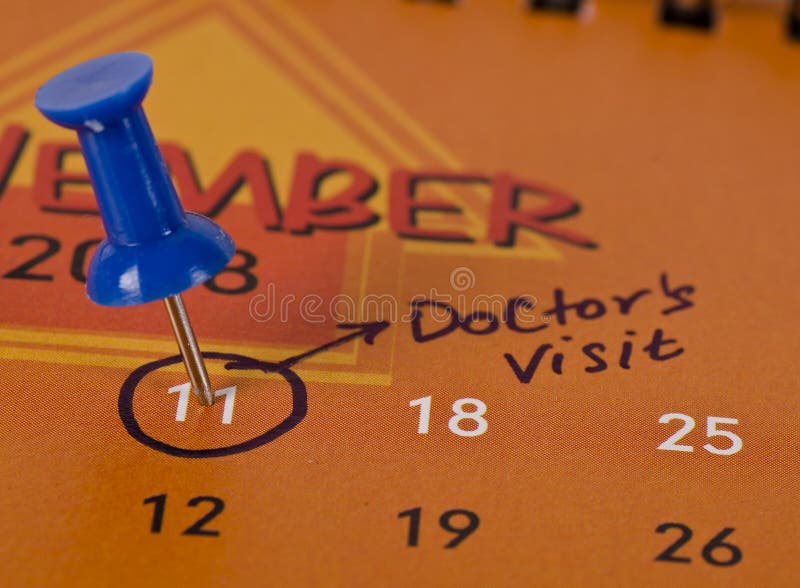 Pinned Date for Doctors Visit Stock Image - Image of checkup, medical ...