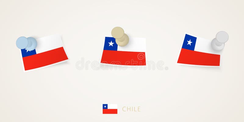 Pinned Flag of Chile in Different Shapes with Twisted Corners. Vector ...