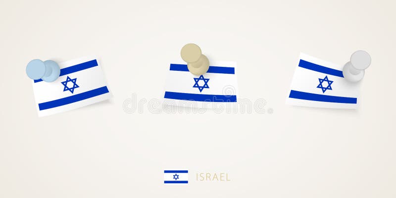 Pinned Flag of Israel in Different Shapes with Twisted Corners. Vector ...