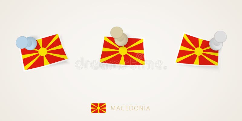 Pinned Flag of Macedonia in Different Shapes with Twisted Corners ...