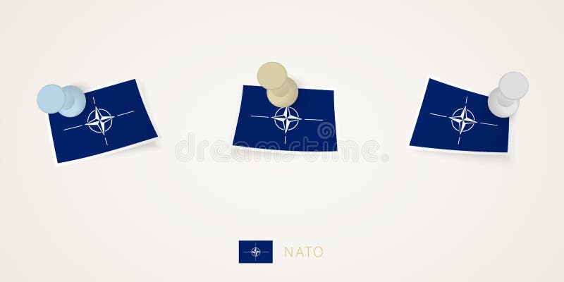 Pinned Flag of Nato in Different Shapes with Twisted Corners. Vector ...