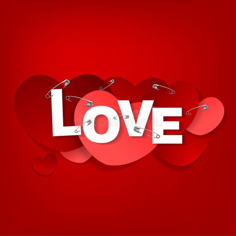 14 pinned heart stock vector. Illustration of paper, iron - 64411468