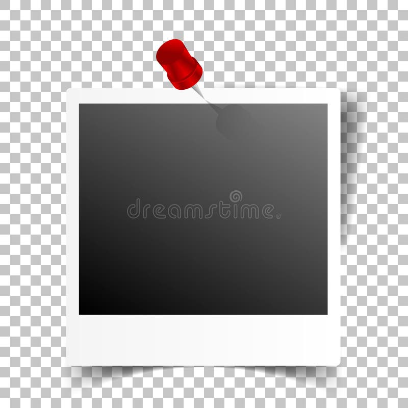 Pinned Photo Frames on Transparent Background. Stock Vector ...