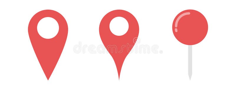 Pinned Map Icon Red Location Tag Stock Vector - Illustration of travel ...
