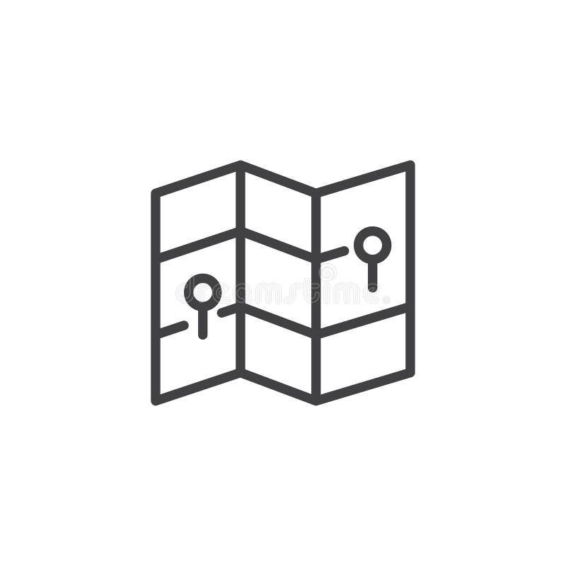 Pinned map outline icon stock vector. Illustration of icon - 124098380