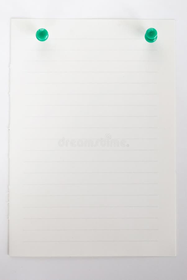 Pinned note paper stock photo. Image of record, notebook - 89096630