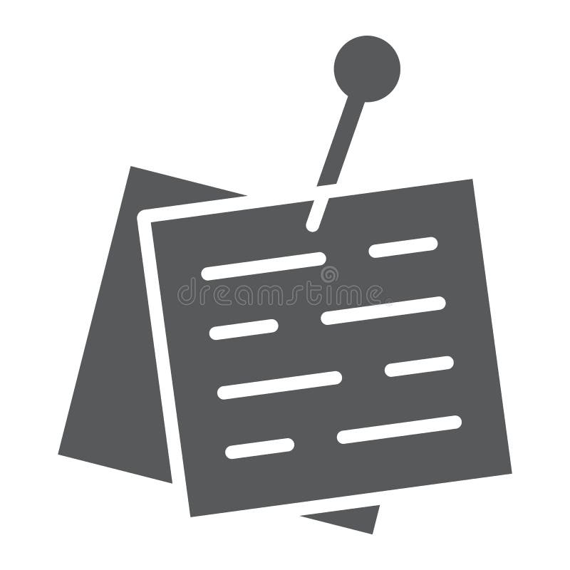 Pinned Paper Thin Line Icon, Office and Work Stock Vector ...