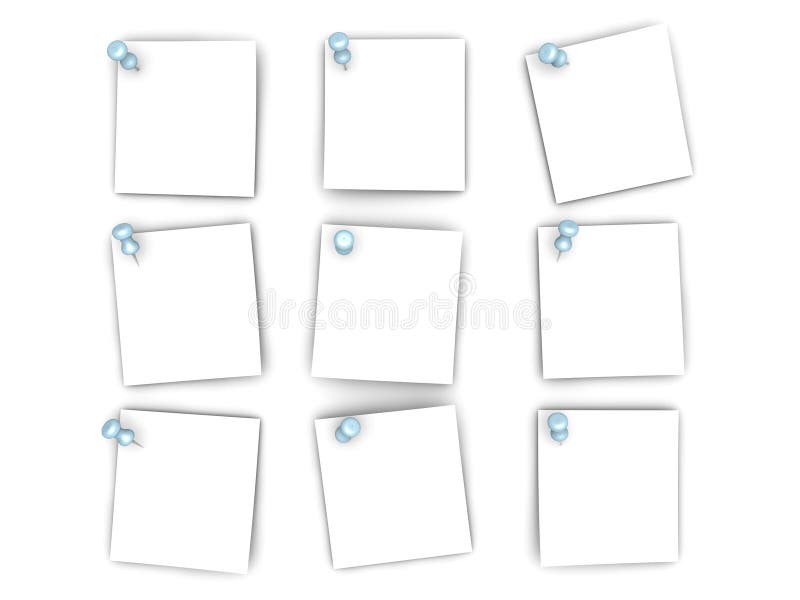 Pinned paper notes stock illustration. Illustration of list - 41215966