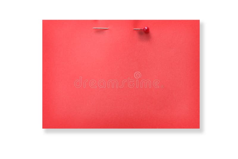 Pinned Red Note (with Path) Stock Image - Image of isolated ...