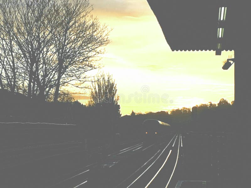 Pinner Station Sunrise stock image. Image of station - 169305233