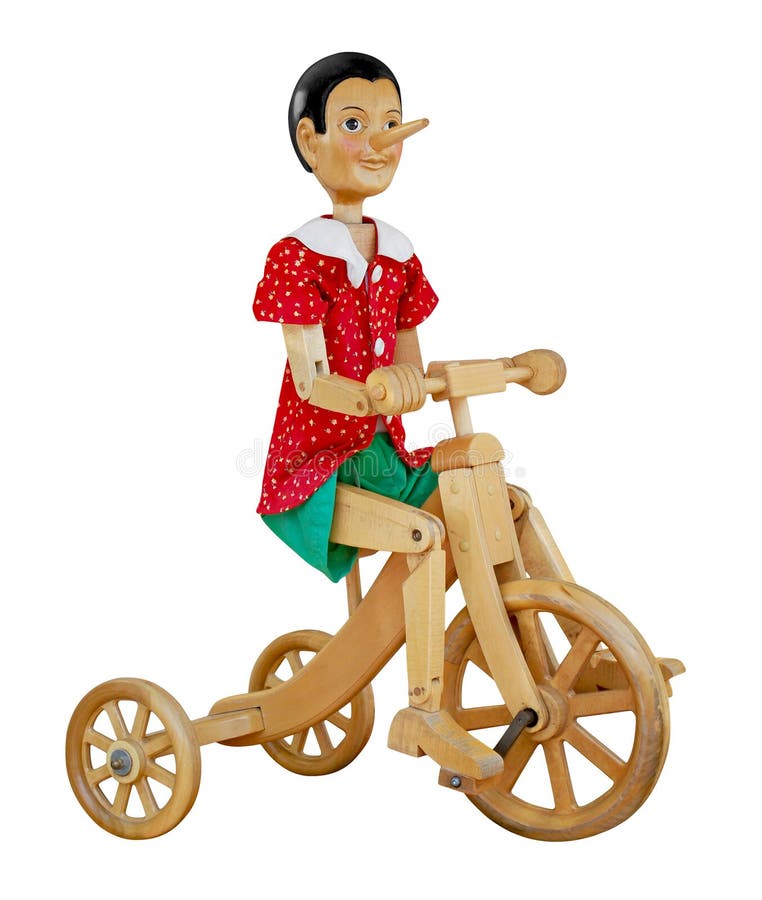Pinocchio en bicicleta imagen de archivo. Imagen de fondo - 33225775