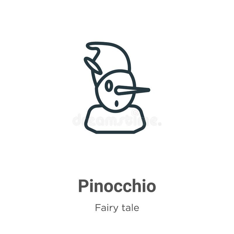 Pinocchio Outline Vector Icon. Thin Line Black Pinocchio Icon, Flat ...