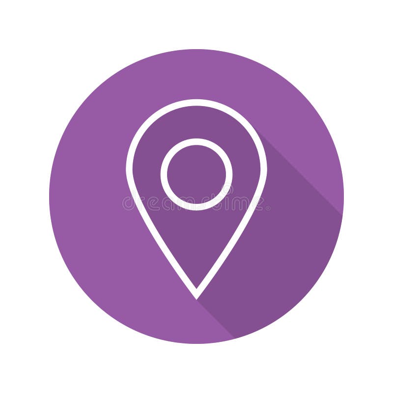 Flat Purple Color Map Pin Sign Location Icon Stock Vector ...