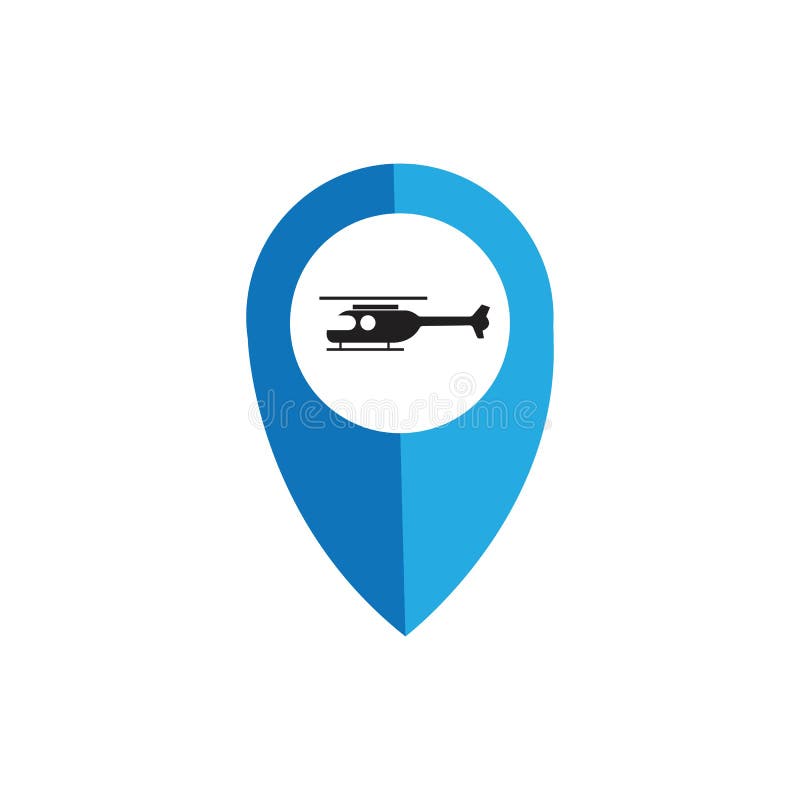 Pinpoint of Heliport Icon in Trendy Flat Style Stock Vector ...