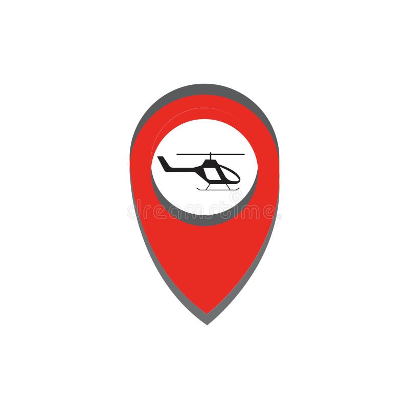 Pinpoint of Heliport Icon in Trendy Flat Style Stock Vector ...