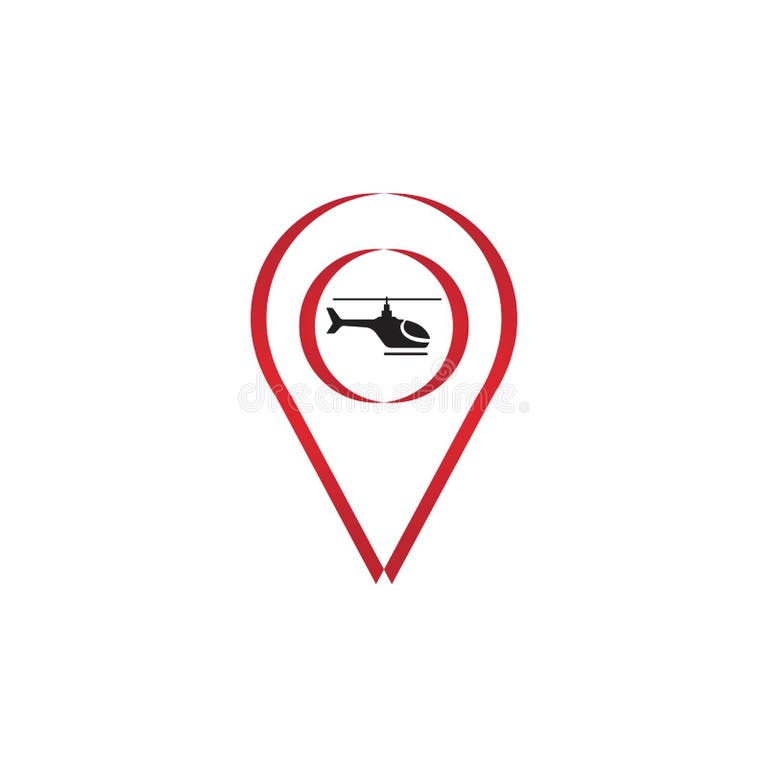 Pinpoint of Heliport Icon in Trendy Flat Style Stock Vector ...