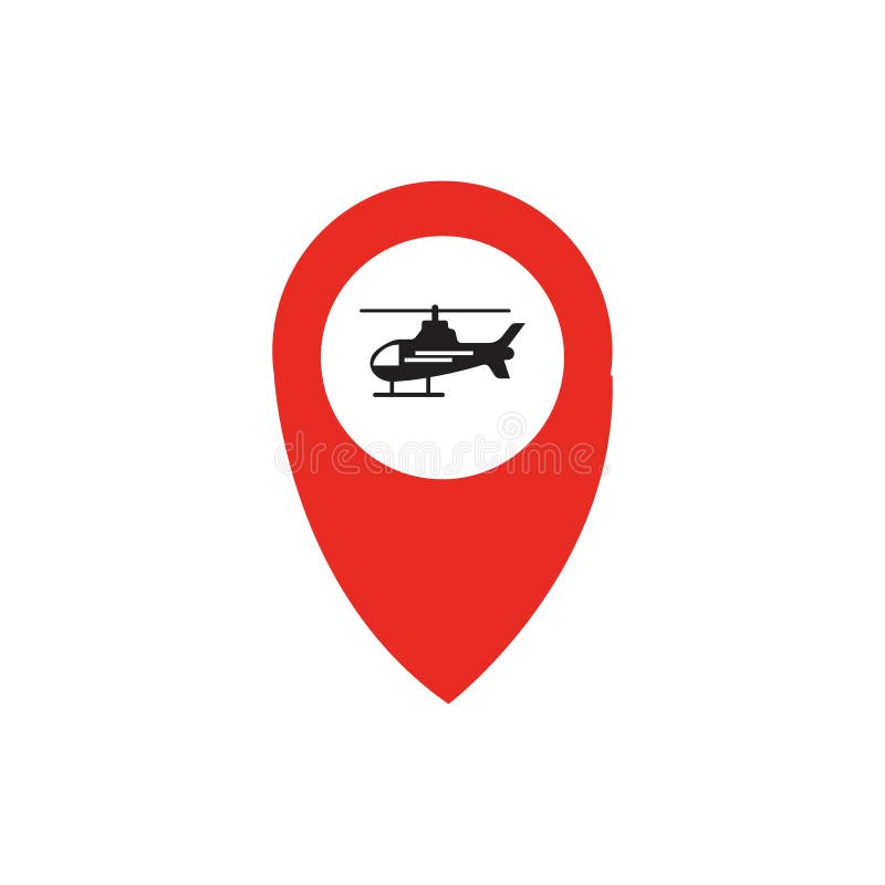 Pinpoint of Heliport Icon in Trendy Flat Style Stock Vector ...