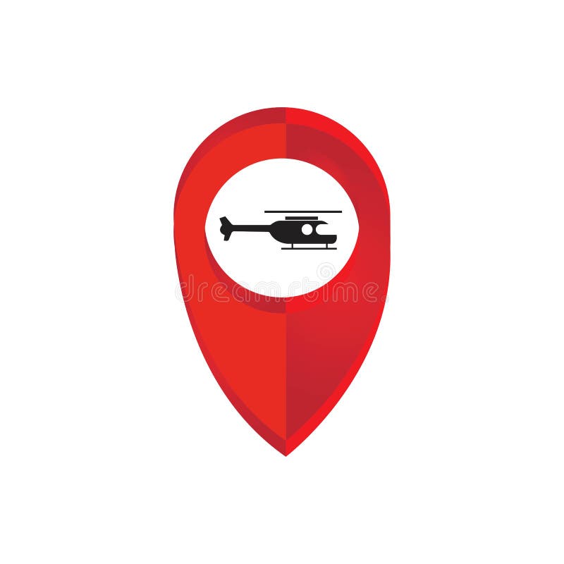 Pinpoint of Heliport Icon in Trendy Flat Style Stock Vector ...