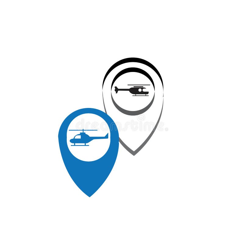 Pinpoint of Heliport Icon in Trendy Flat Style Stock Vector ...