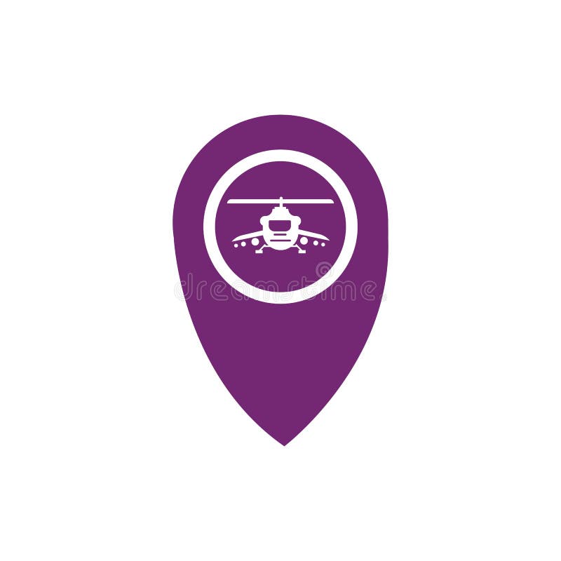 Pinpoint of Heliport Icon in Trendy Flat Style Stock Vector ...