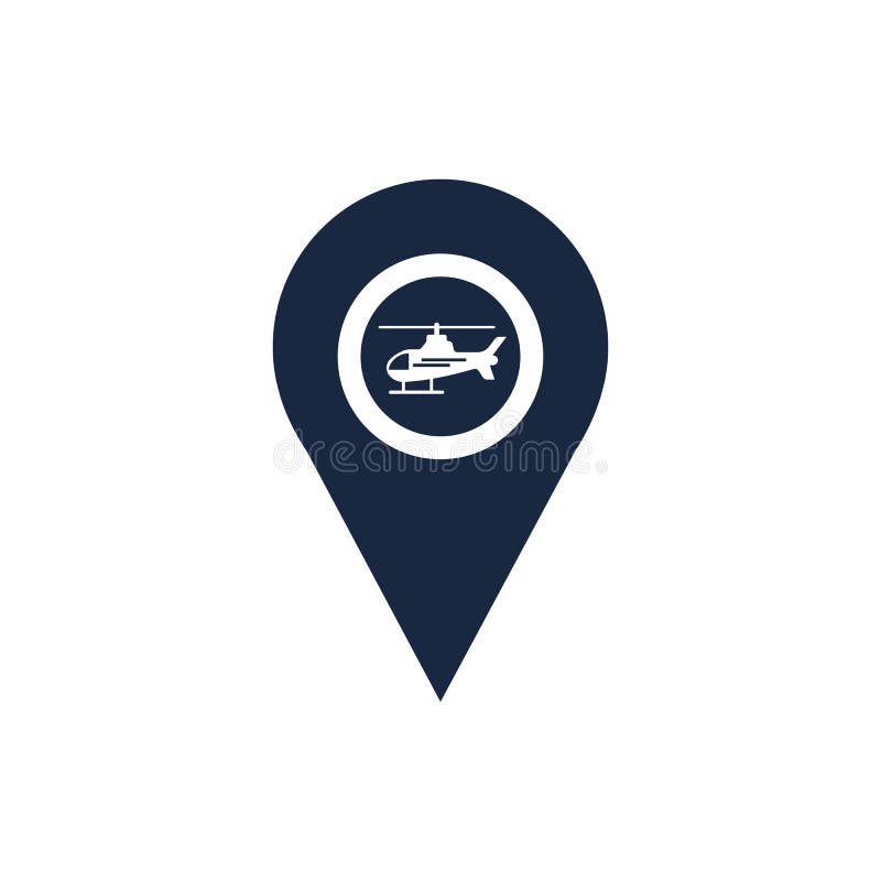 Pinpoint of Heliport Icon in Trendy Flat Style Stock Vector ...