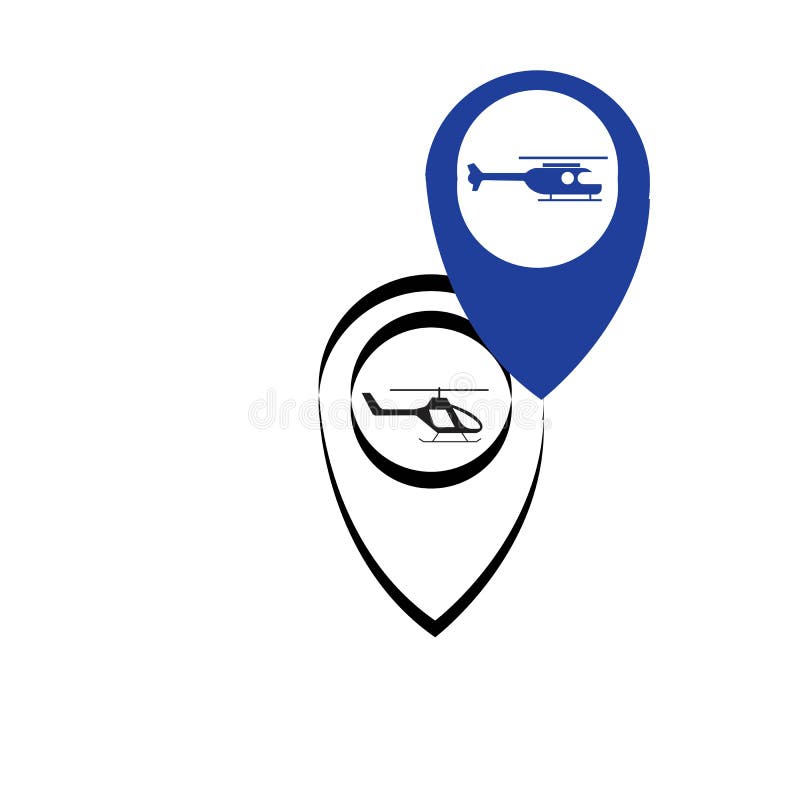 Pinpoint of Heliport Icon in Trendy Flat Style Stock Vector ...