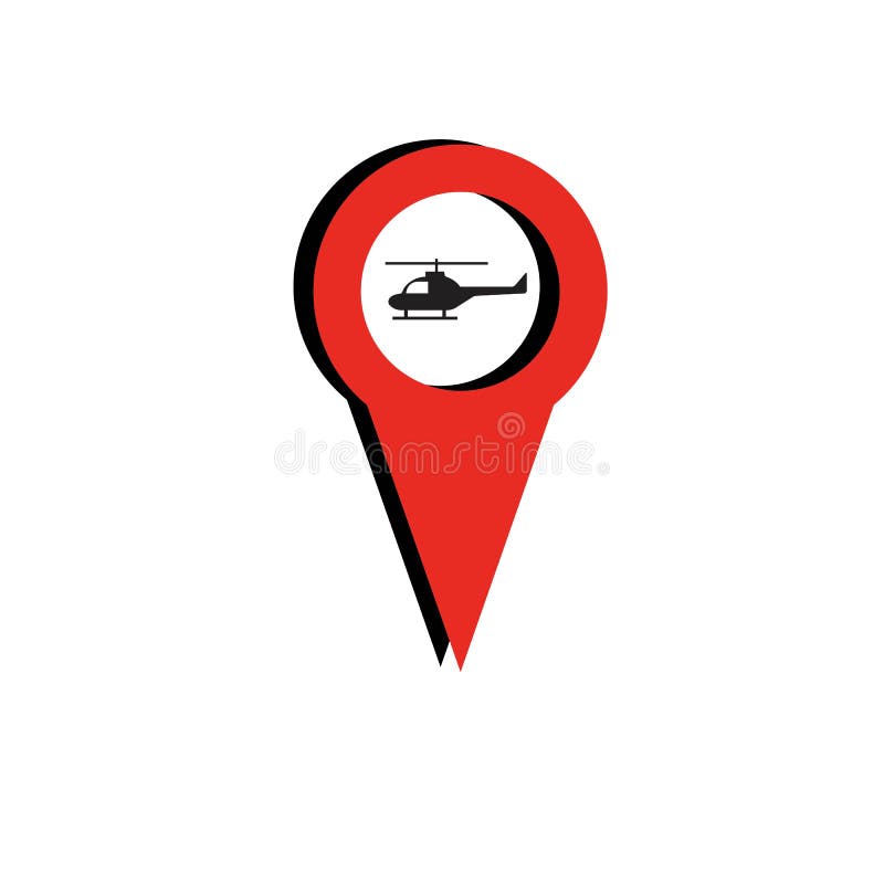 Pinpoint of Heliport Icon in Trendy Flat Style Stock Vector ...