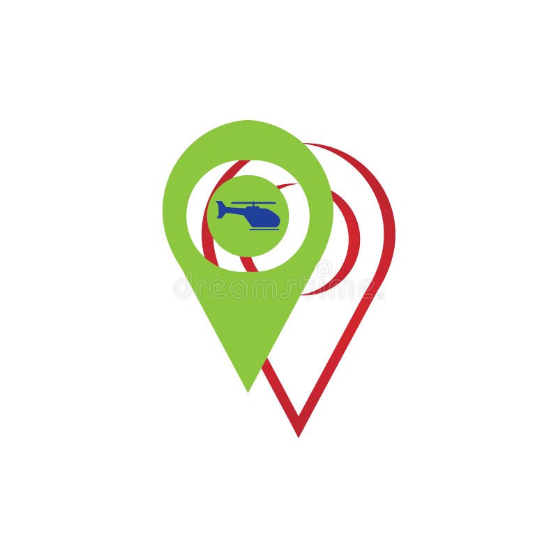 Pinpoint of Heliport Icon in Trendy Flat Style Stock Vector ...