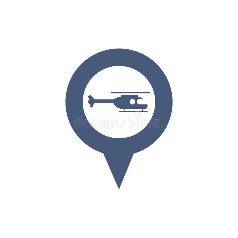 Pinpoint of Heliport Icon in Trendy Flat Style Stock Vector ...
