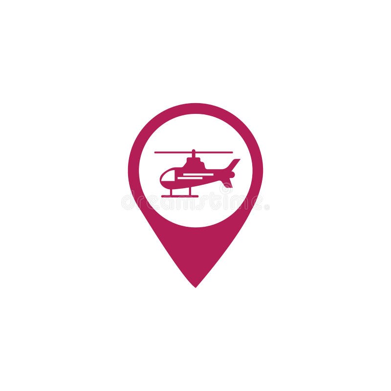 Pinpoint of Heliport Icon in Trendy Flat Style Stock Vector ...
