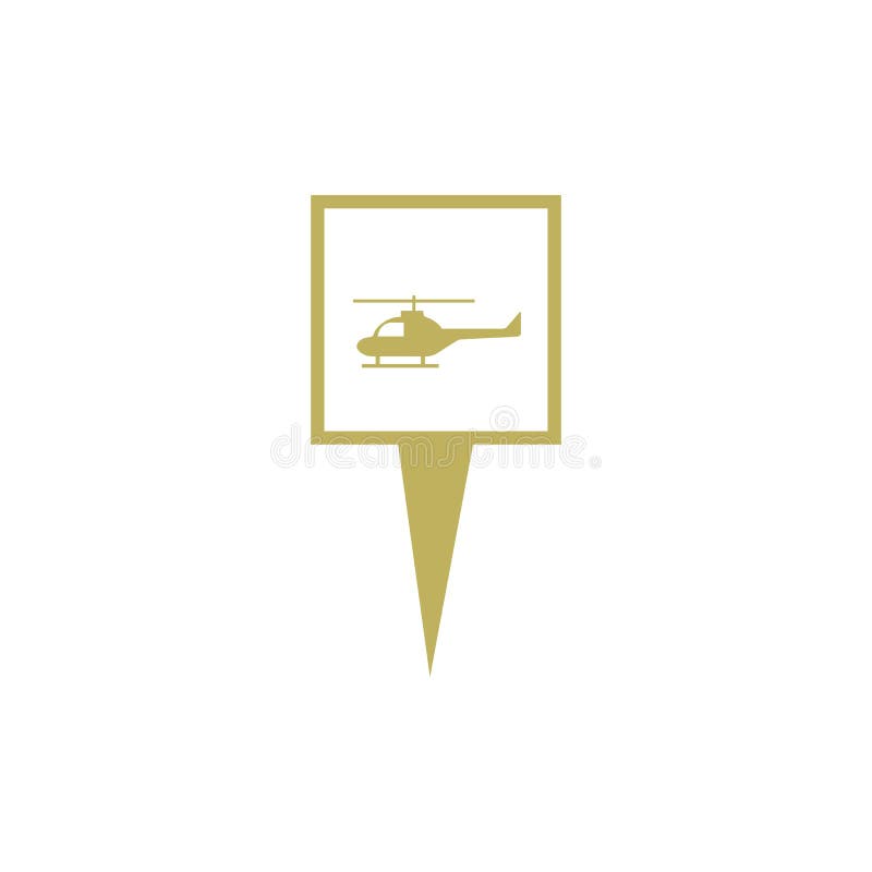 Pinpoint of Heliport Icon in Trendy Flat Style Stock Vector ...