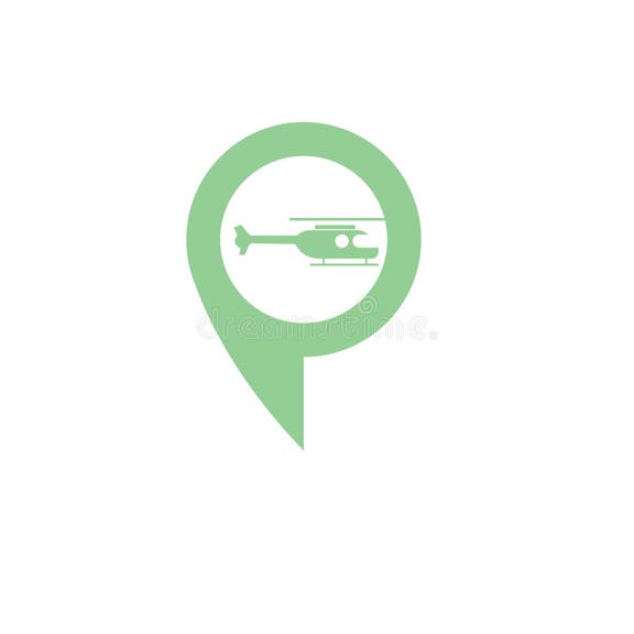 Pinpoint of Heliport Icon in Trendy Flat Style Stock Vector ...