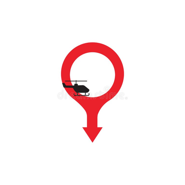 Pinpoint of Heliport Icon in Trendy Flat Style Stock Vector ...