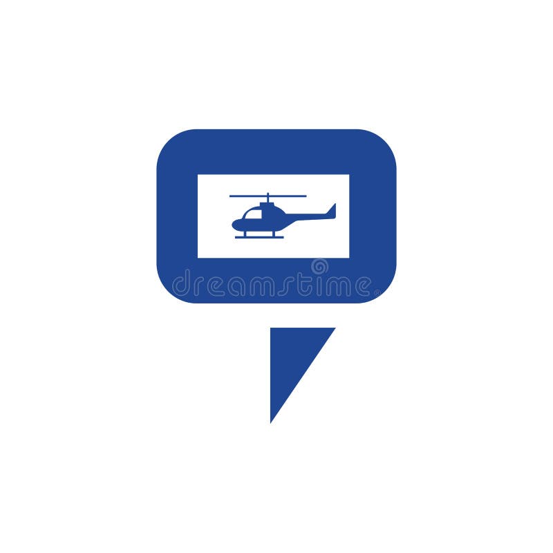 Pinpoint of Heliport Icon in Trendy Flat Style Stock Vector ...
