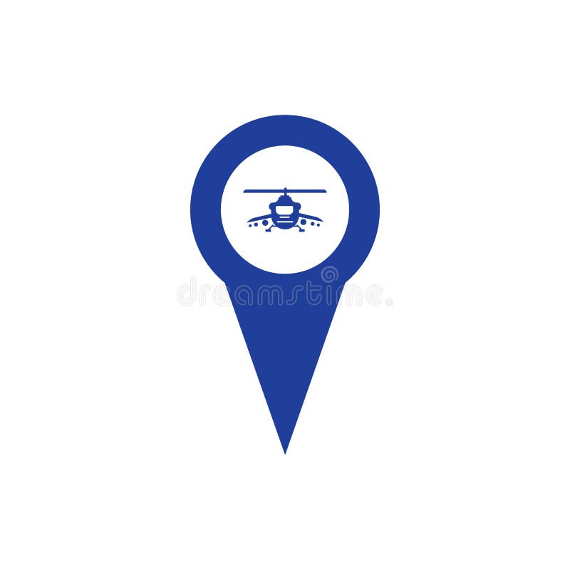 Pinpoint of Heliport Icon in Trendy Flat Style Stock Vector ...