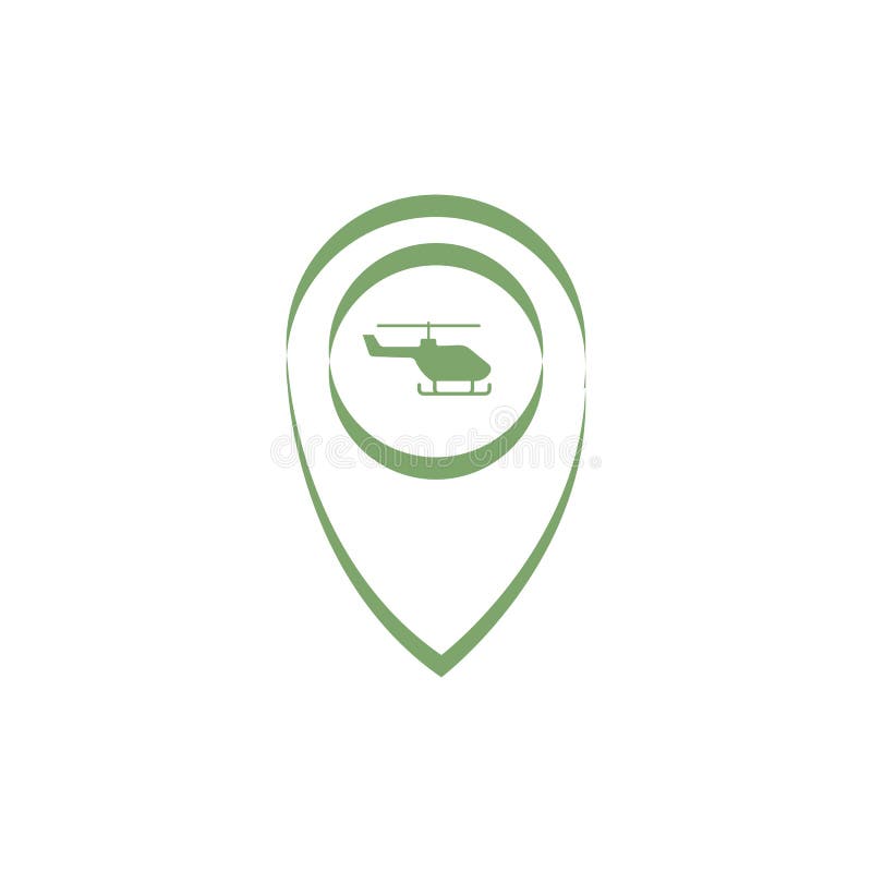Pinpoint of Heliport Icon in Trendy Flat Style Stock Vector ...