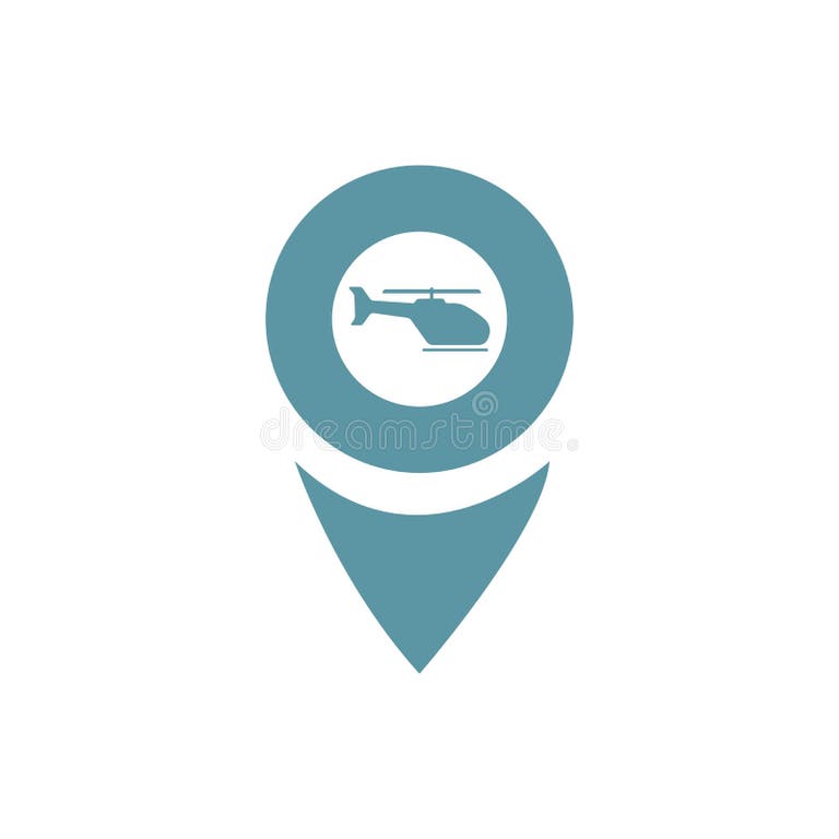 Pinpoint of Heliport Icon in Trendy Flat Style Stock Vector ...
