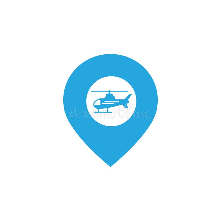 Pinpoint of Heliport Icon in Trendy Flat Style Stock Vector ...