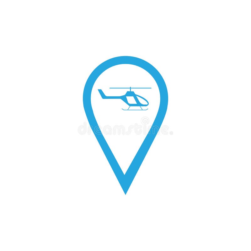 Pinpoint of Heliport Icon in Trendy Flat Style Stock Vector ...