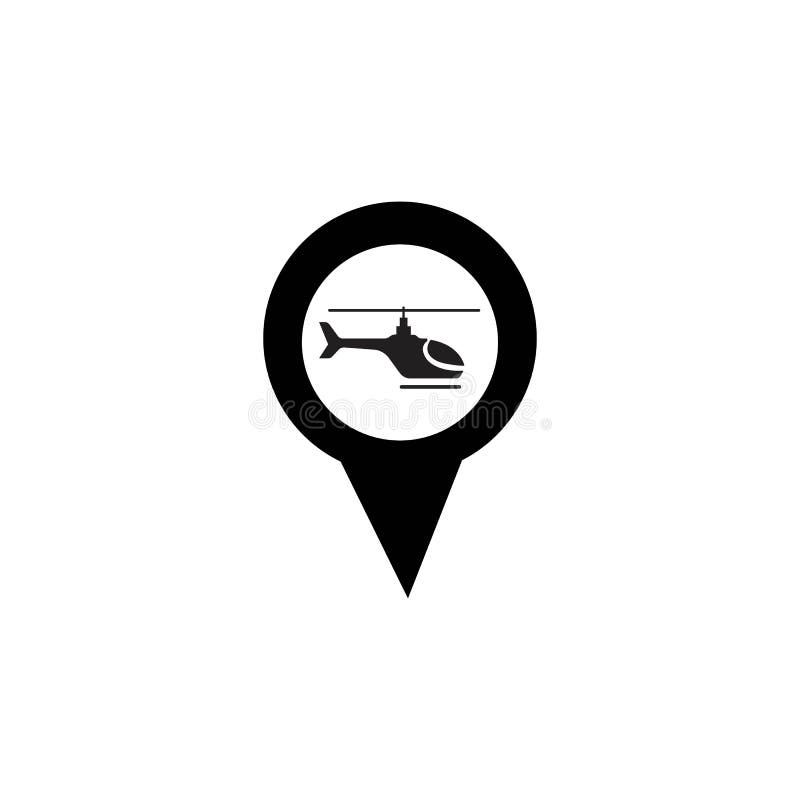 Pinpoint of Heliport Icon in Trendy Flat Style Stock Vector ...