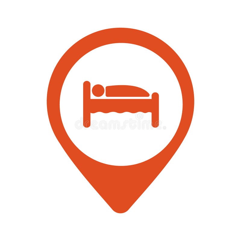 Pinpoint Hotel Accommodation, Map Point Isolated Icon with Person in ...