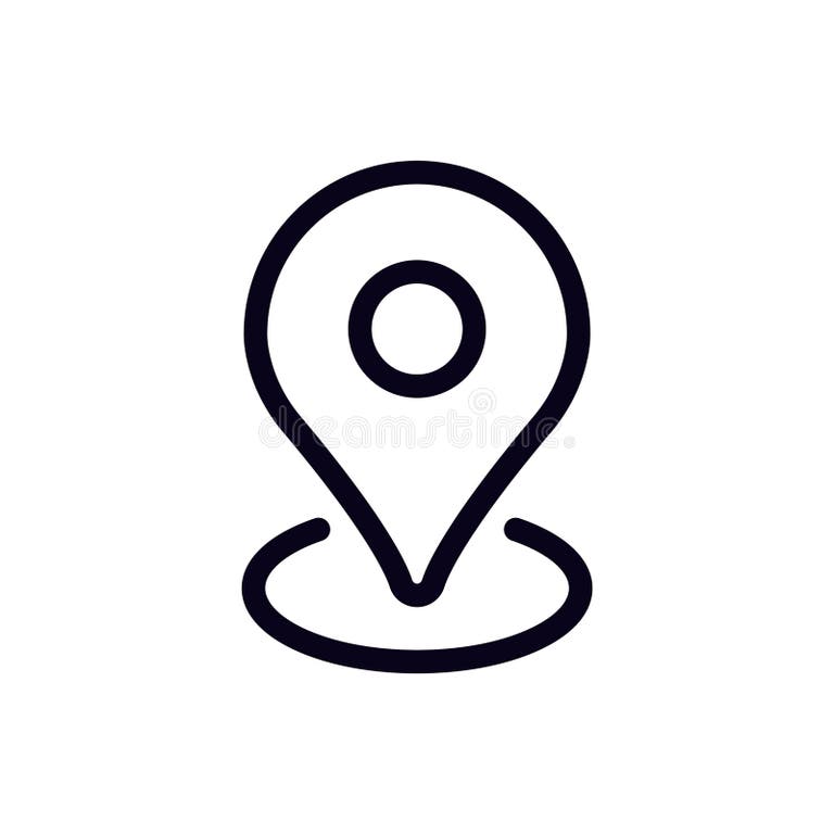 Pinpoint Icon Symbolizing Location Navigation or Map Feature in Simple ...