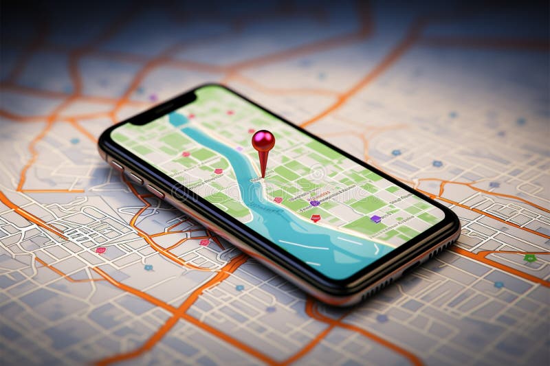 Pinpoint Precision GPS Navigation on Smartphone, Marked with Vibrant ...
