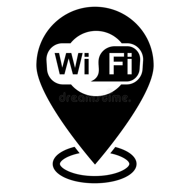 Pinpoint with Wi-fi Vector Icon. Map Pointer Symbol for Website, Gps ...