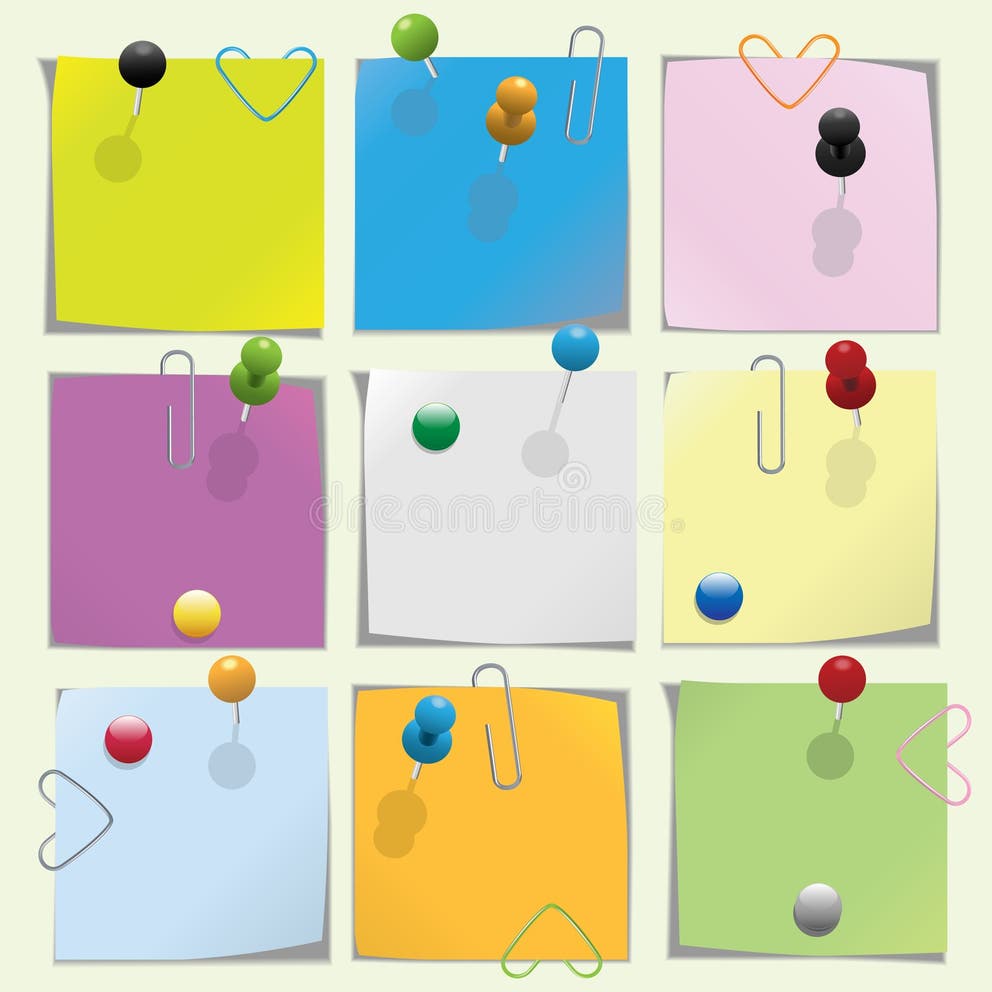 Memo Note Pins Stock Illustrations – 1,204 Memo Note Pins Stock ...