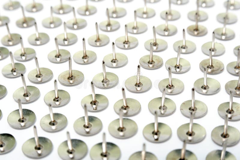 Hand Above Thumb Tacks - Drawing Pins Stock Image - Image of ouch, desk ...